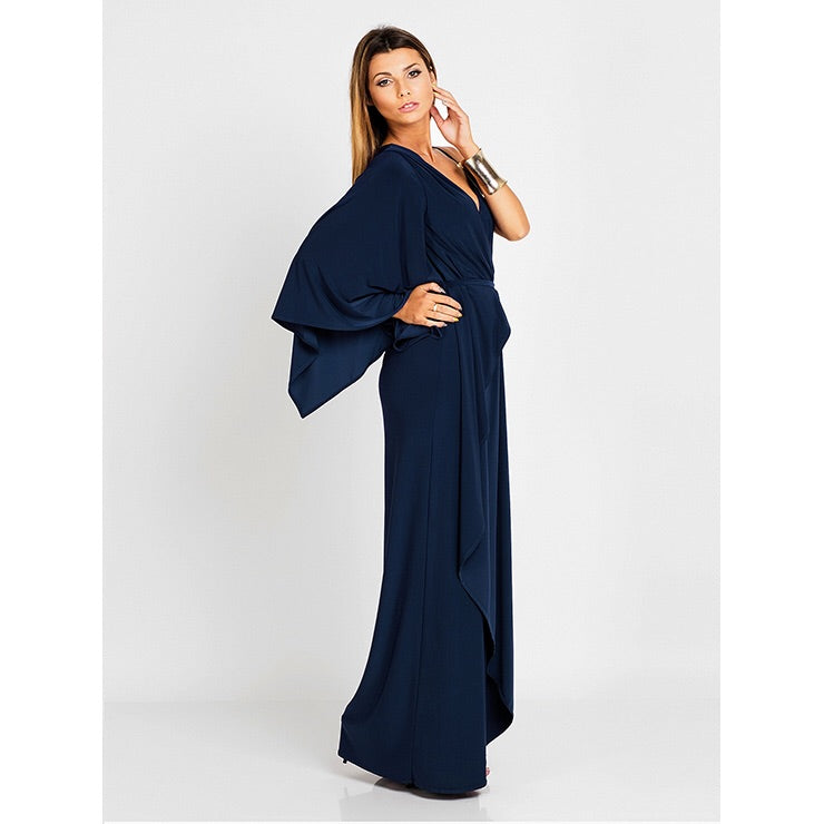 Navy blue one sleeve dress – MellyPop Fashion